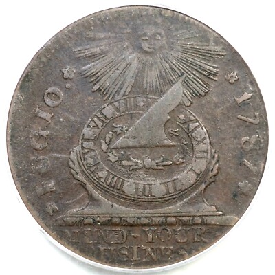 1787 N 13-X PCGS XF40 Pointed Rays Fugio Cent Colonial Copper Coin | eBay