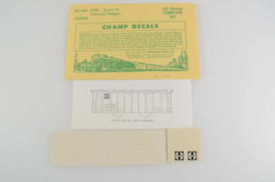 Champ HO ATSF Santa Fe Covered Hopper Car Decal Set - HC-408 | eBay