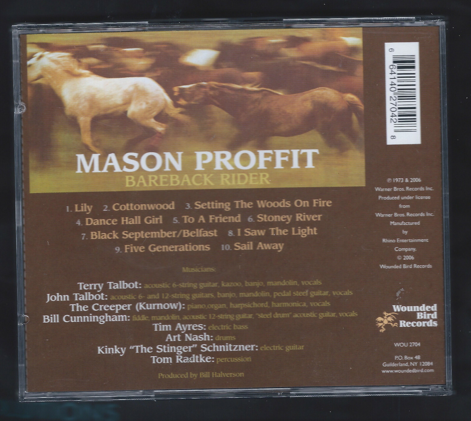 Bare Back Rider by Mason Proffit (CD, Oct-2006, Wounded Bird) for sale ...