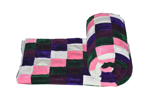 Velvet patchwork FINISHED QUILT Velvet Blanket Velvet valentine day ...