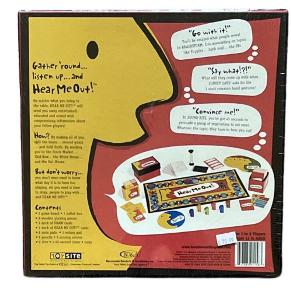 Hear Me Out Family Board Game Toy Site New Sealed | eBay