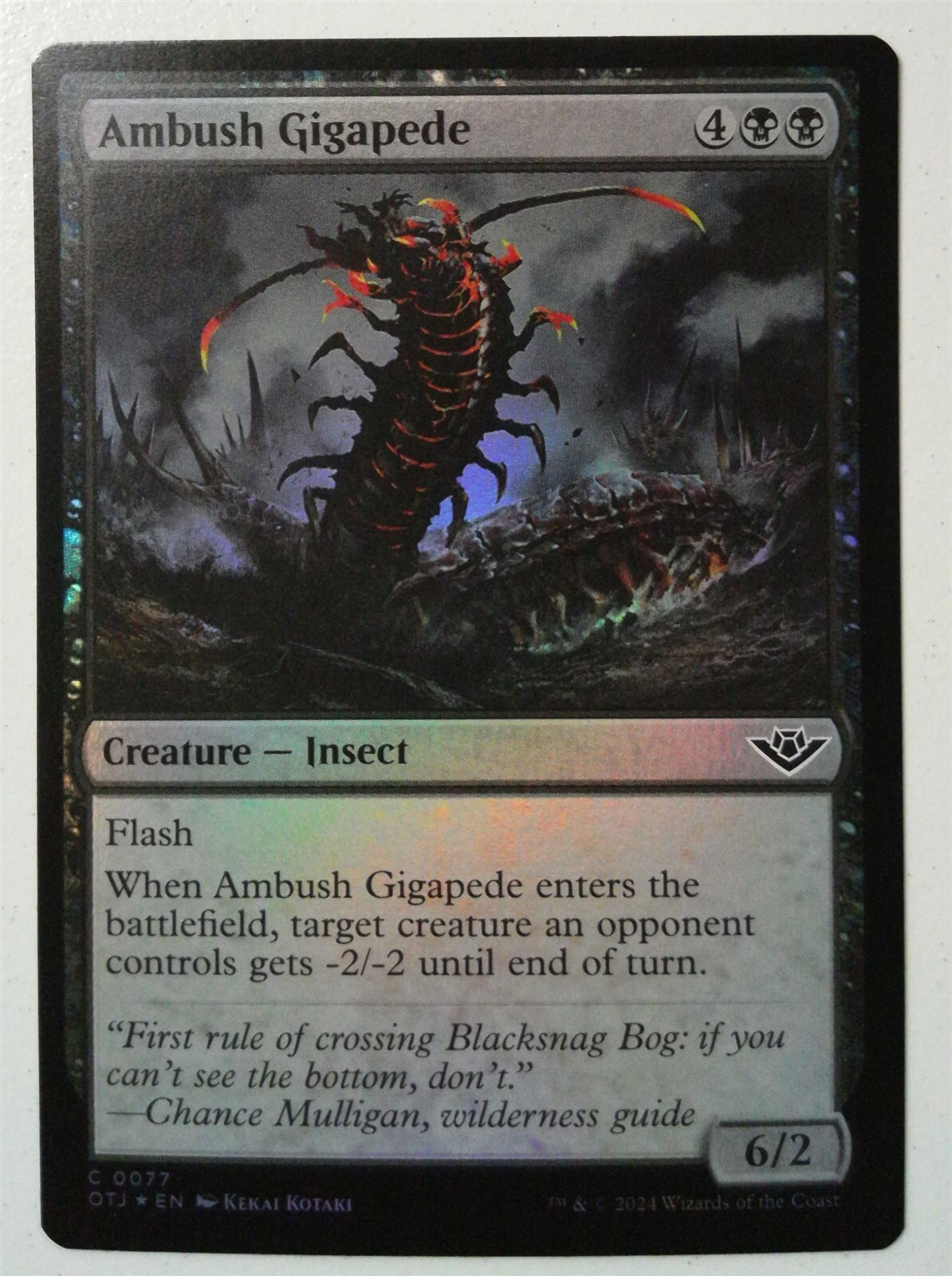 Ambush Gigapede *FOIL Common* Magic MtG x1 OTJ Outlaws of Thunder ...