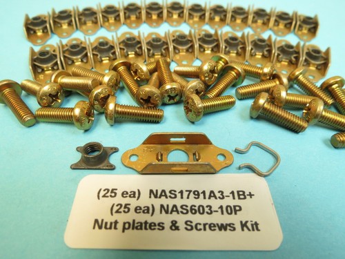10-32 Nutplate (25) NAS1791A3-1B+ Aircraft Aerospace +25 Screws Install ...