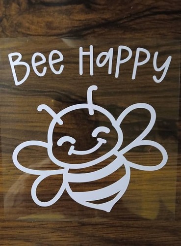 BUMBLEBEE CUTE BEE HAPPY WHITE VINYL WINDOW DECAL | eBay