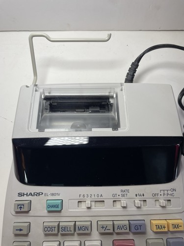 Sharp EL-1801V Ink Printing Calculator, Fluorescent Display Power Cord ...