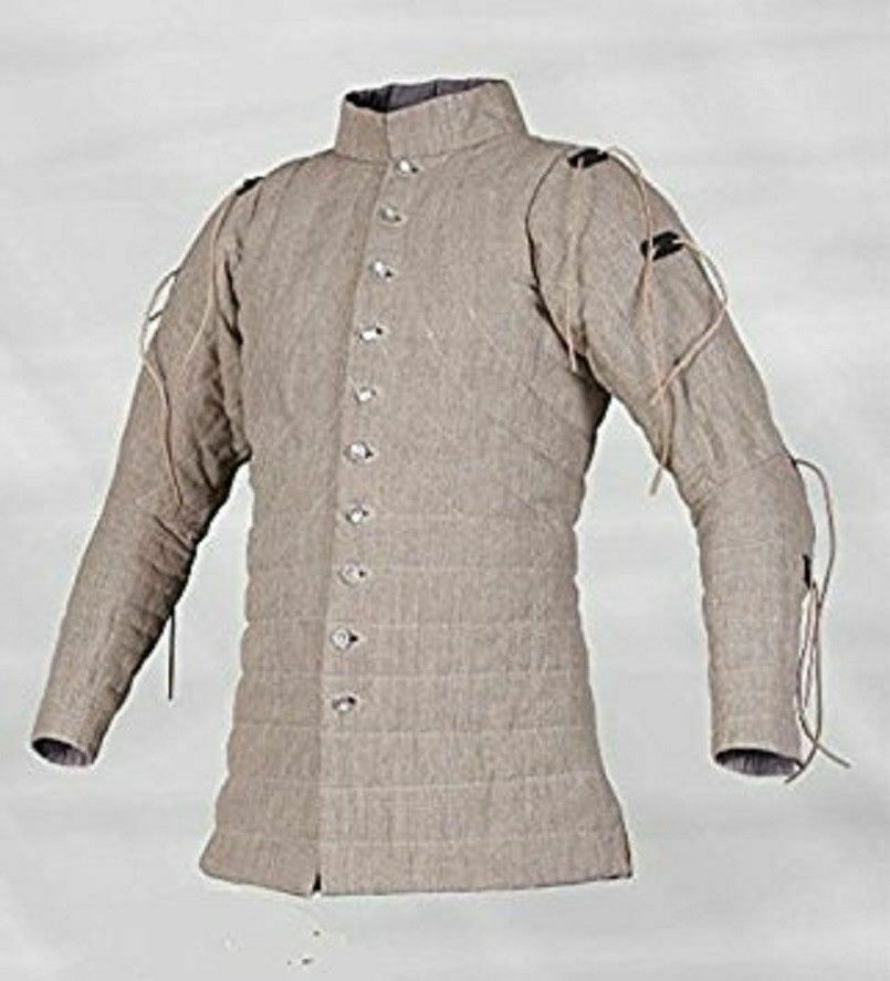 Renaissance Gambeson Thick Padded Armour Camel Color Full Sleeves Armor ...