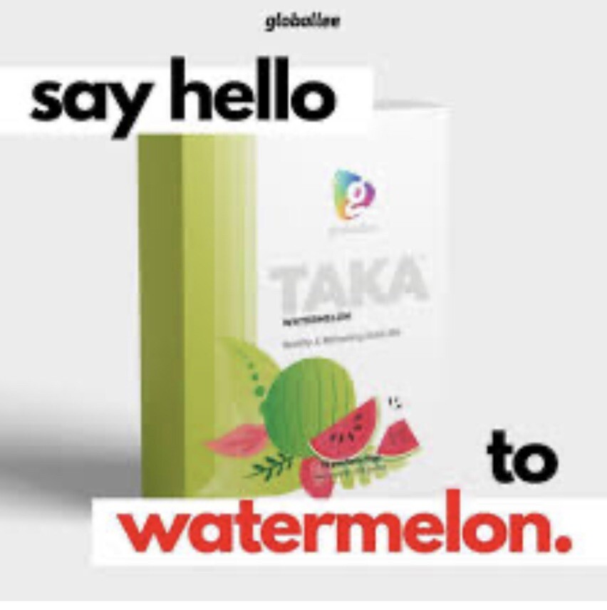 TAKA Watermelon Healthy Energy Drink, 60 Packets (4 Boxes) ALL NATURAL ...