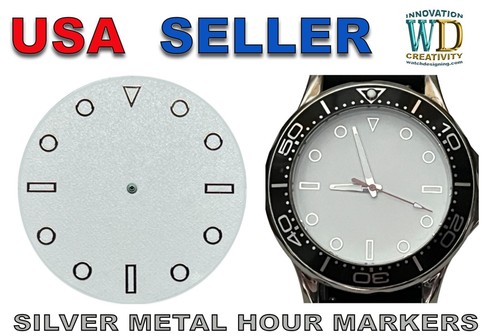 Watch Dial Hour Markers 12 pieces SILVER Numerals Triangles DOTS ...
