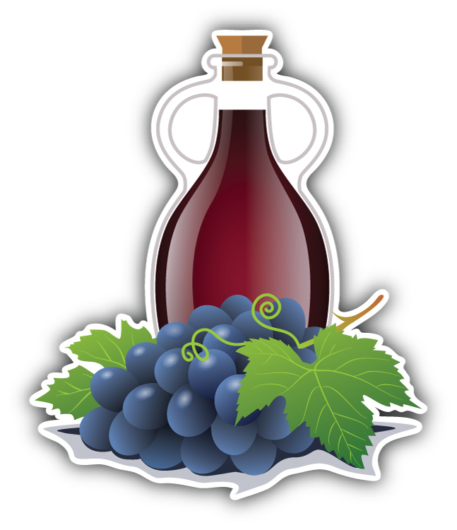 Wine Bottle Grapes Car Bumper Sticker Decal 4'' x 5'' | eBay
