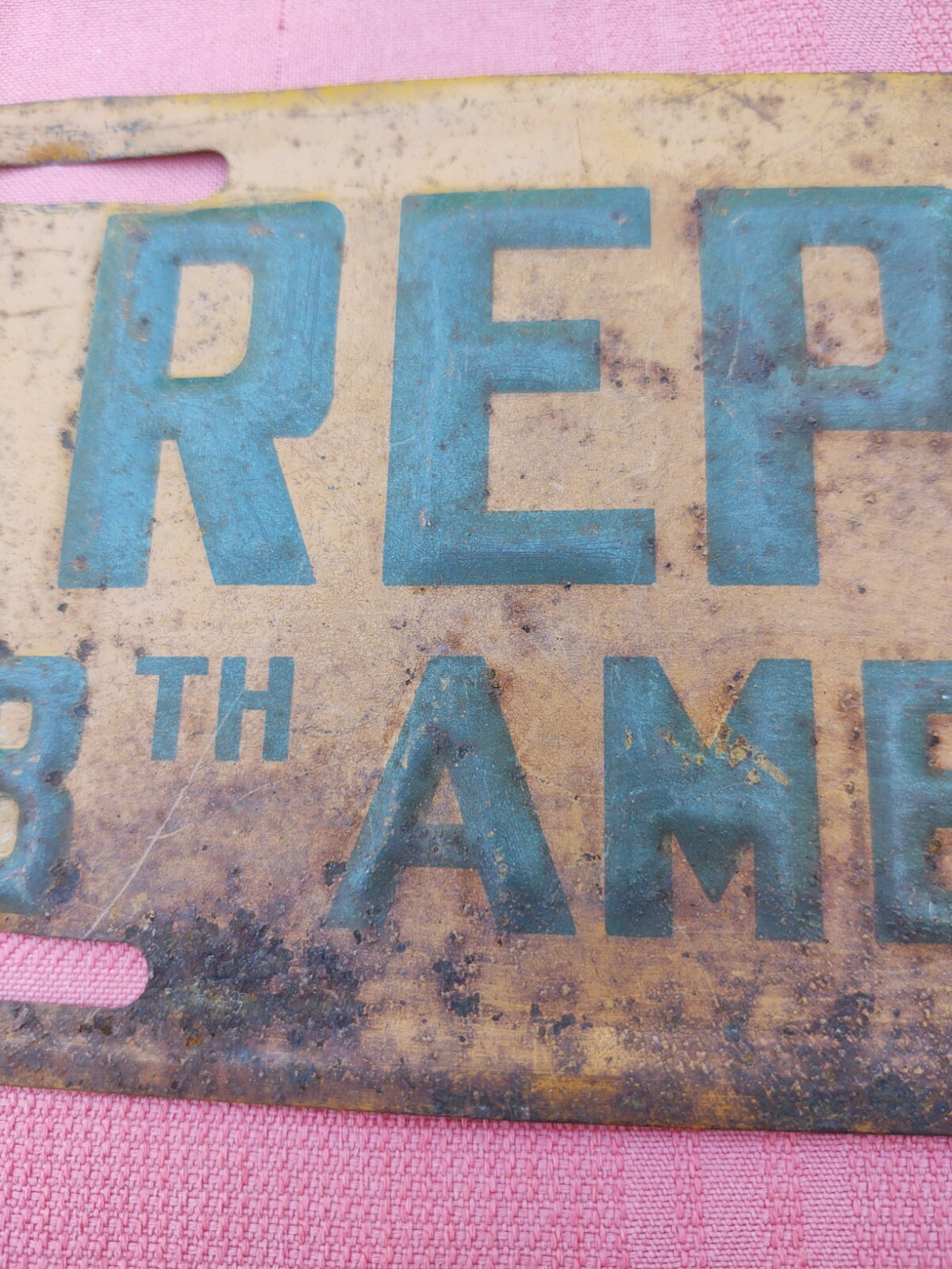 Vintage REPEAL 18TH AMENDMENT Metal LICENSE PLATE,. RARE original | eBay