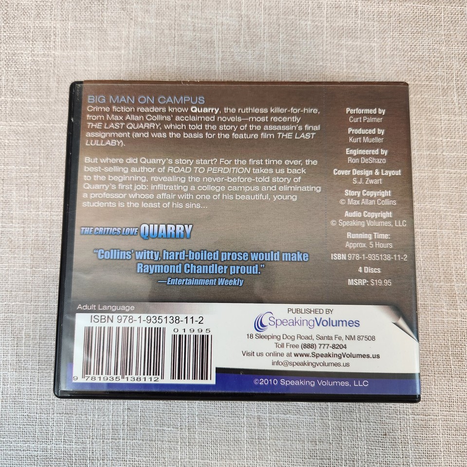 The First Quarry Max Alan Collins 2010 4 CD Audio Book Abridged USED ...