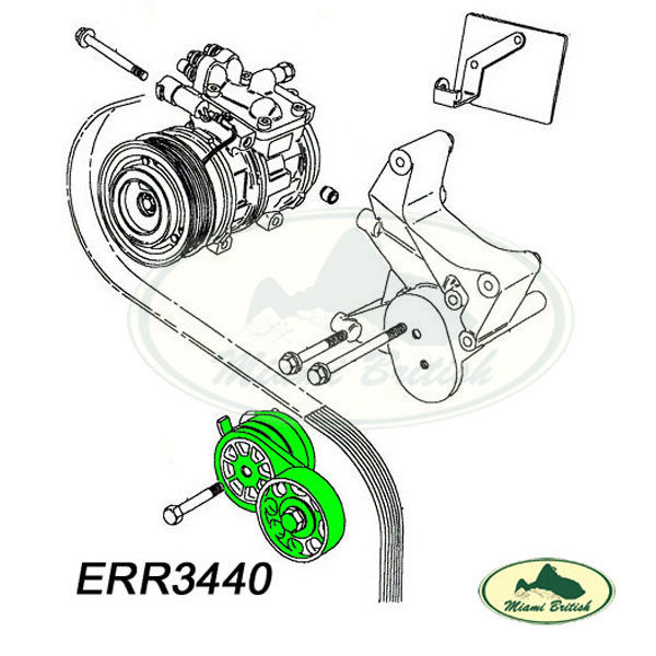 LAND ROVER BELT TENSIONER PULLEY DISCOVERY I RANGE CLASSIC 95 ERR3440 ...
