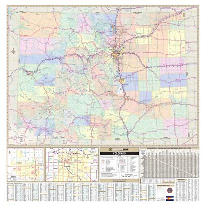 Colorado State Wall Map | eBay