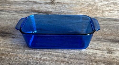 Vintage Pyrex 213-R Cobalt Blue Glass 1.5 Quart Loaf Pan 8.5 x 4.5 x 2. ...