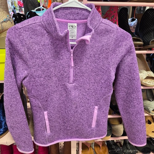 Athletic Works Girls Purple Fleece 1/4 Zip Pullover Sweatshirt Size L ...