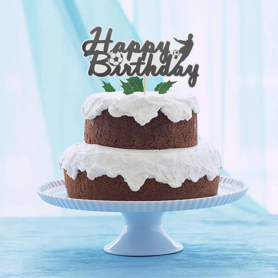 1 Set Soccer Party Decorations Soccer Cake Topper Banner Balloons Party ...