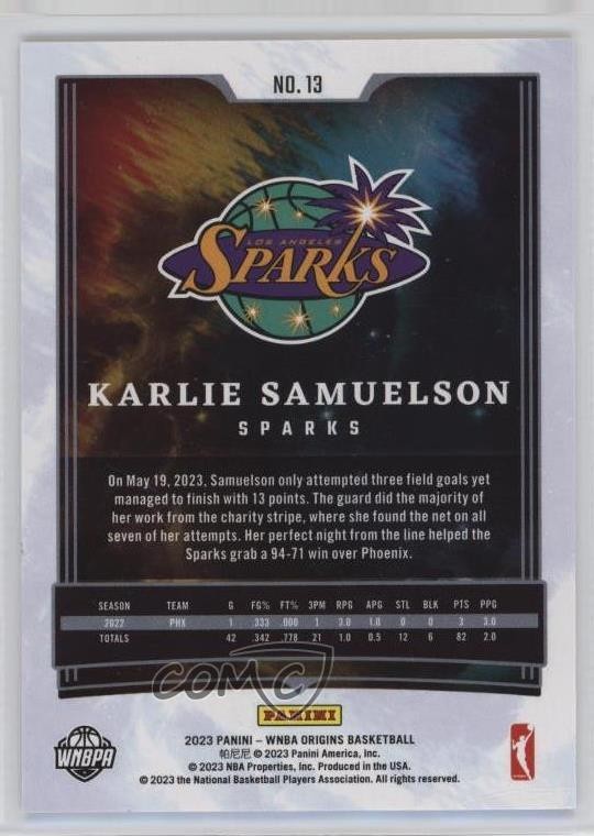 2023 Panini Origins WNBA Red Karlie Samuelson #13 Rookie RC | eBay