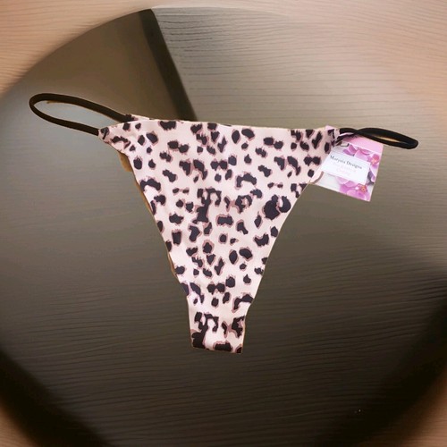 Womens Leopard Print Thong G-string Briefs Bikini Panties Knickers Size ...
