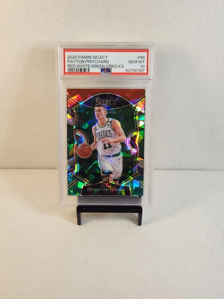 2020 Panini Select 86 Payton Pritchard Red/White/Green Cracked Ice RC ...