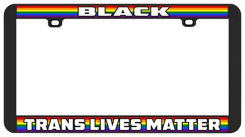 Black trans lives matter Gay Lesbian pride rainbow LGBTQ license plate ...