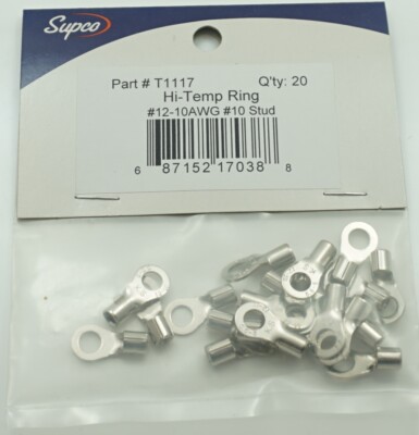 Supco Hi-Temp Ring, 20 Pack, 12-10 AWG #10 stud 13/64" I.D., T1117 | eBay