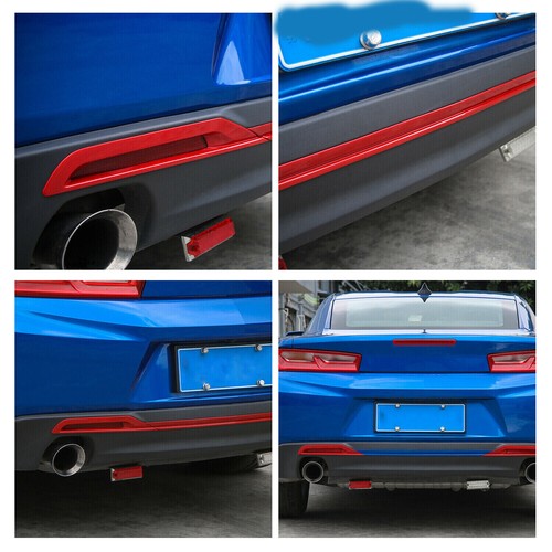 3PCS Red Rear Fog Light & Bumper Frame Cover Trim for Chevrolet Camaro ...