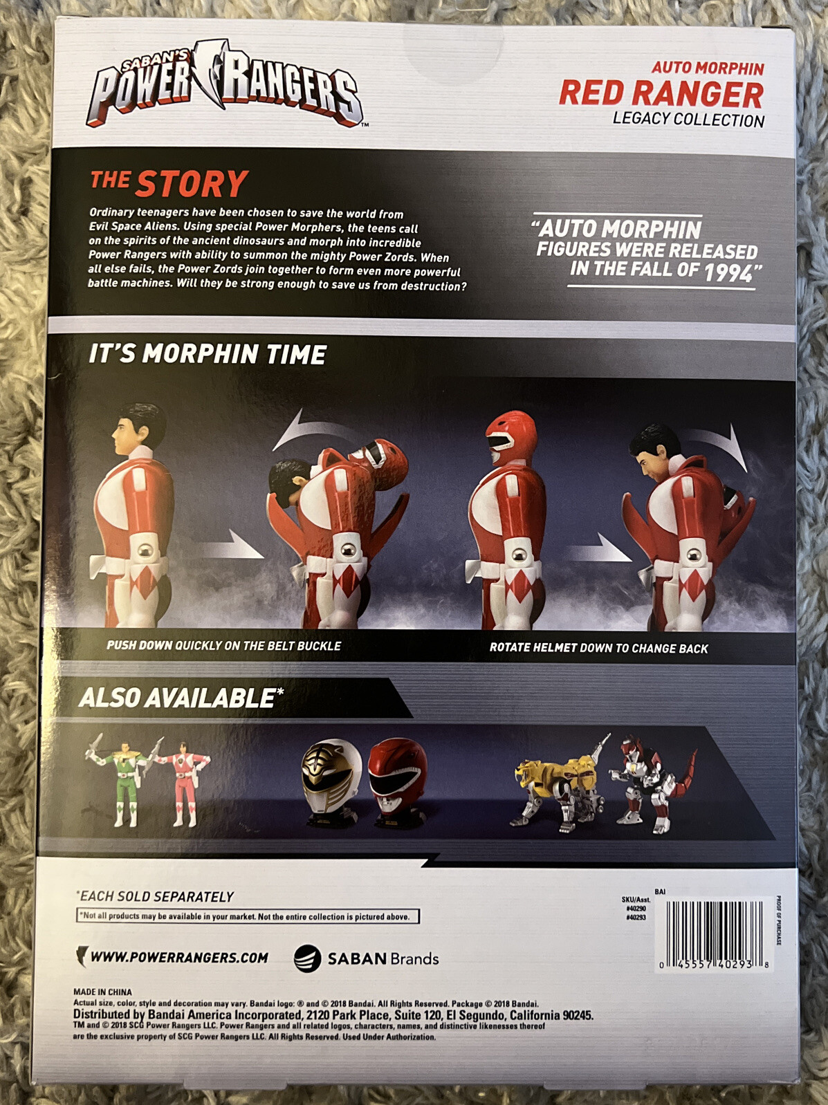 Mighty Morphin Power Rangers Legacy Collection Auto Morphin Red Ranger ...