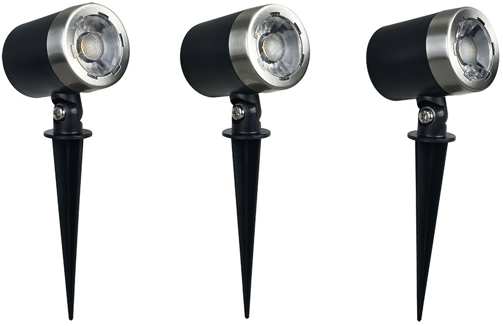 MeLiTec LED Garten Leuchten 3er Set Strahler Garten Spot Pflanzstrahler ...