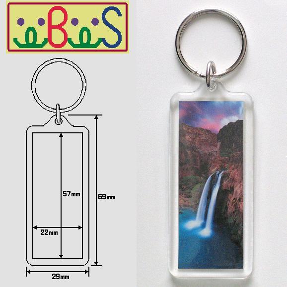 10x Blank Clear Acrylic Keyrings 57x22mm Photo Size (key ring plastic ...