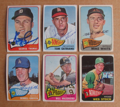 1965 TOPPS BASEBALL SIGNED AUTOGRAPHED CARD SINGLES COMPLETE YOUR SET ...