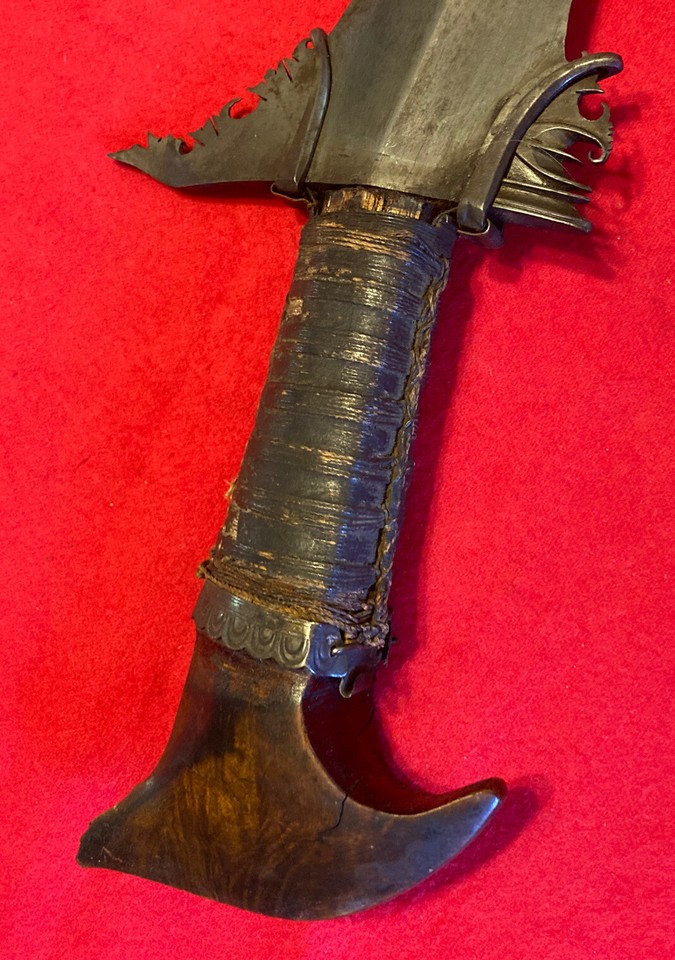 fine C. 1900, Philippine Moro Kris- Sword, Handforged Steel Blade,Minus ...