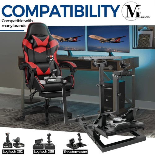 Minneer Flight Sim Stand Racing Sim Cockpit Fit Logitech X52 X56 YOKE ...