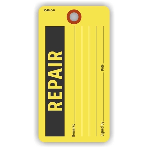 Repair Tag with Fiber Patch Fluorescent Cardstock Tag 100 Tags Box 3 x ...