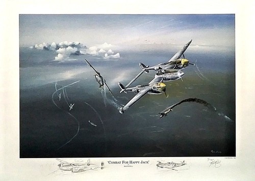 Combat pour Happy Jack P-38 Jack Ilfrey 79th FS.- 20th FG. REMARQUE AP ...