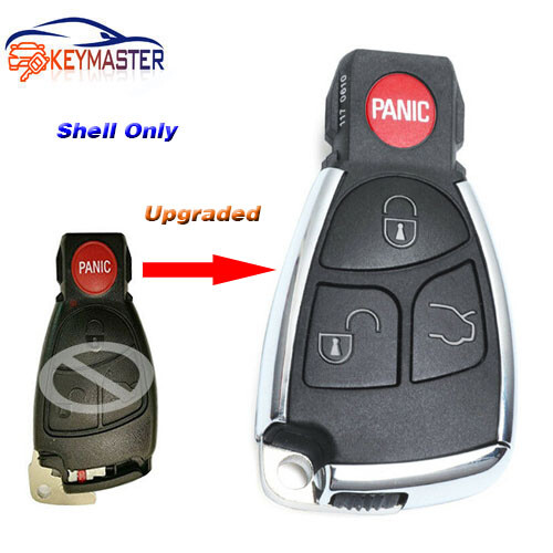3 Button+Panic Modified Smart Remote Key Shell Case for Mercedes-Benz ...