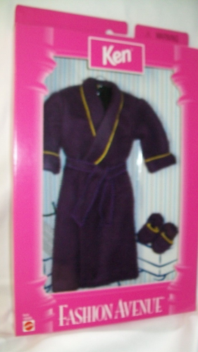1998 KEN FASHION AVENUE GOLD TRIM ROBE SLIPPERS&GLASSES MIB NEW | eBay