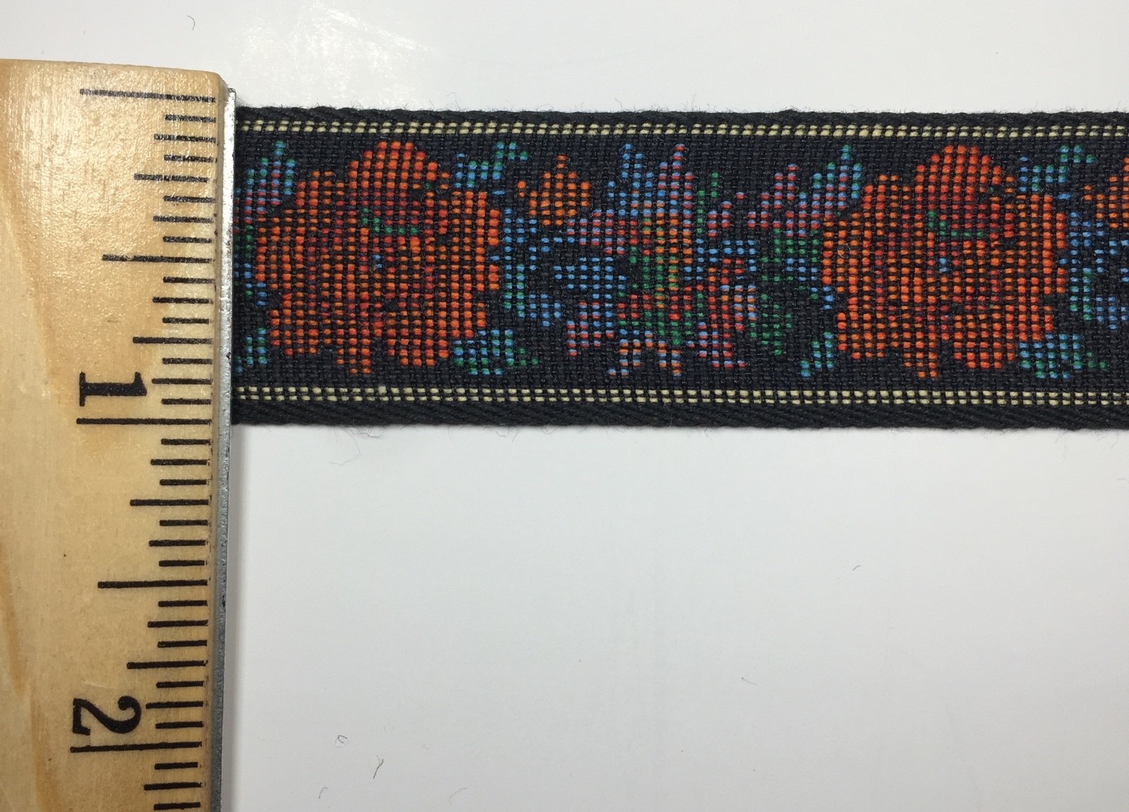 1" Woven Jacquard Tapestry Floral Elegant Webbing Trim -12 Continuous ...