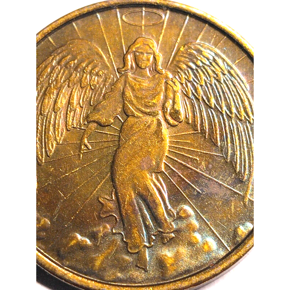 Guardian Angel Pocket Coin Religious Christian Pocket Token Gold Copper ...