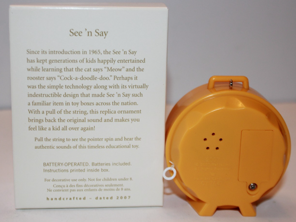 Hallmark Keepsake 2007 See'n Say Fisher Price Toy Christmas Ornament ...