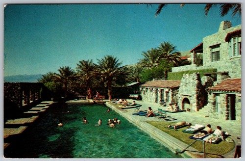 Vtg Postcard Furnace Creek Inn's Historic Oasis Pool Death Valley, CA ...