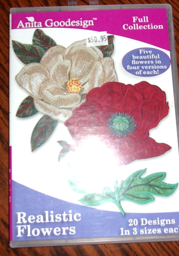 Anita Goodesign Embroidery Designs Cd "Realistic Flowers" | eBay