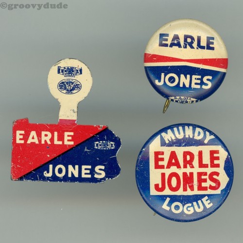 1938 George H Earle III Jones Mundy Logue PA Campaign Pin Pinback ...