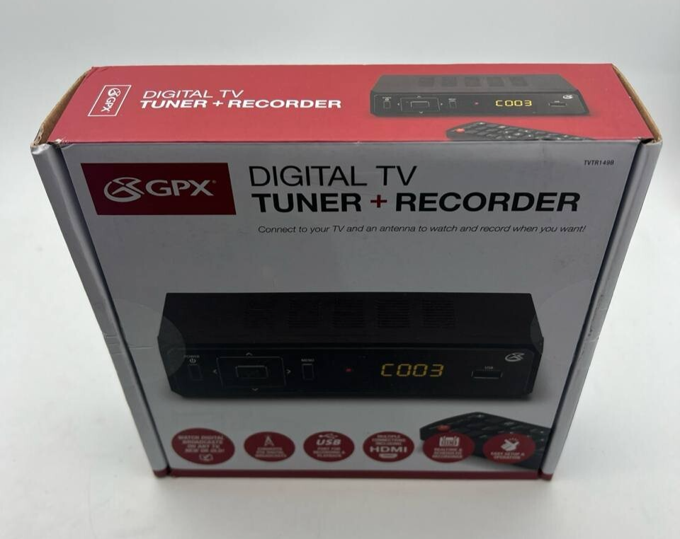 GPX TVTR149B Digital TV Converter Box HDMI USB DVR Tuner Recorder for ...