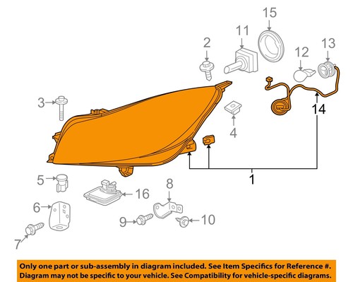 GM OEM 2011 Regal Front Lamps Headlamp Components-Headlamp Assy ...