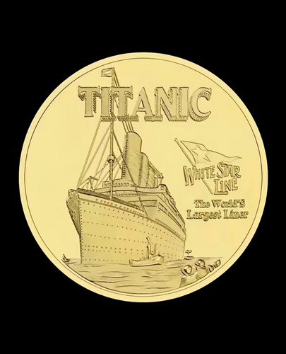 Titanic Gold Plated R.M.S. 1oz White Star Victims Line Collection Coin ...