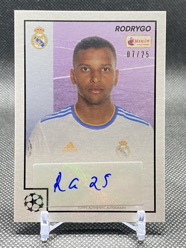 Rodrygo /25 2021-22 Topps Merlin Heritage 97 UCL Autograph Purple #24 ...