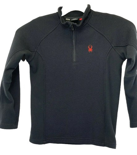 Spyder Core Youth Large Black Knit 1/4 Zip Pullover Sweater (U33) NW ...