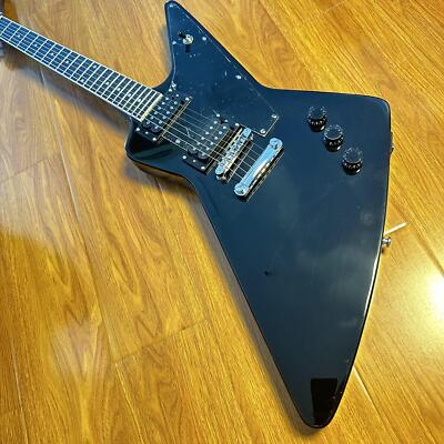 6-strings Explorer black Eletric Guitar Chibson solid body chrome ...