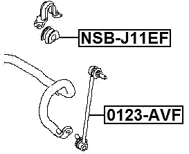 NSB-J11EF Genuine Febest FRONT STABILIZER BAR BUSH D22 54613-4EA0B ...