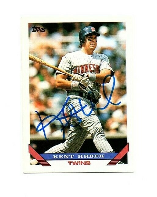 Kent Hrbek autograph signed 1993 Topps baseball card Minnesota Twins ...
